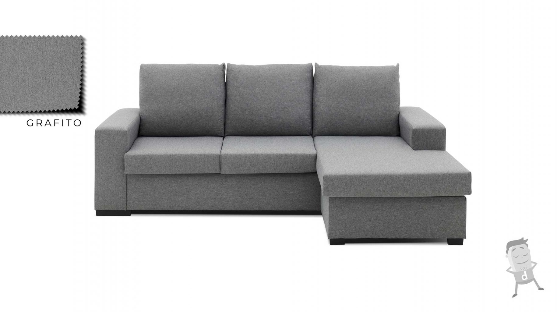 Sofá Chaise Longue Sara | Sofá 3 plazas económico