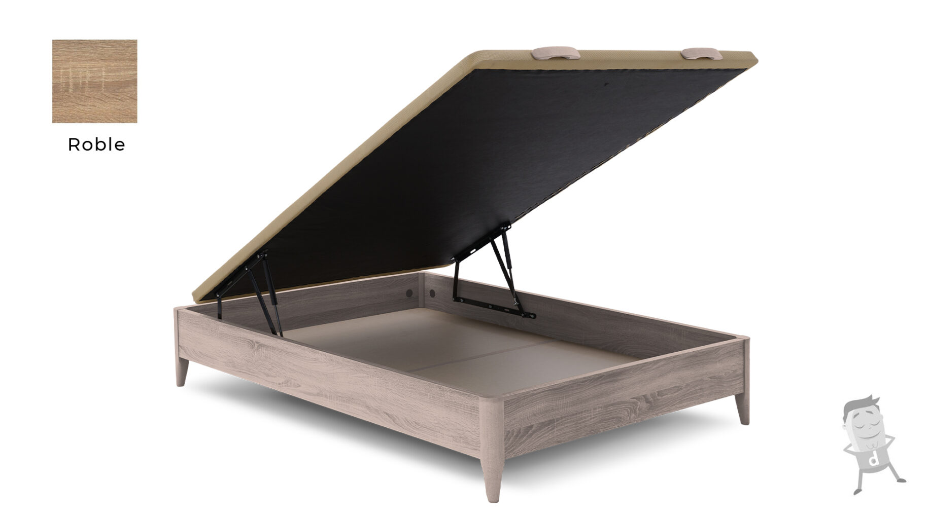 Canapé Abatible Élite de madera con patas y almacenamiento